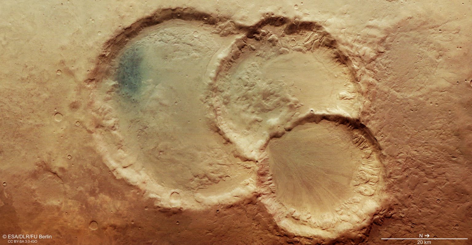 Intriguing Martian Scars: An Ancient Crater Triplet on Mars