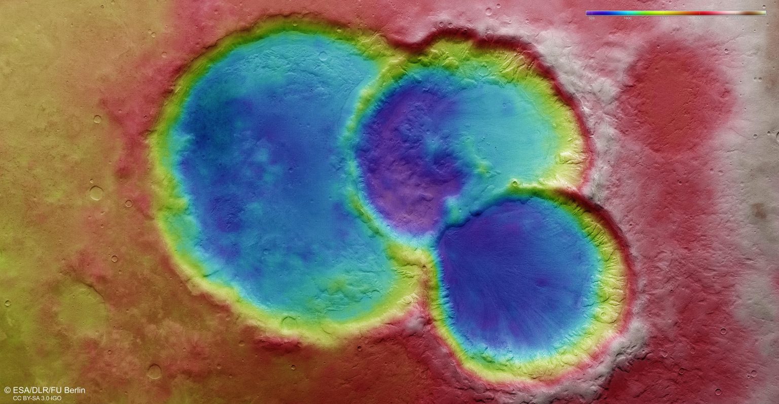 Intriguing Martian Scars: An Ancient Crater Triplet on Mars