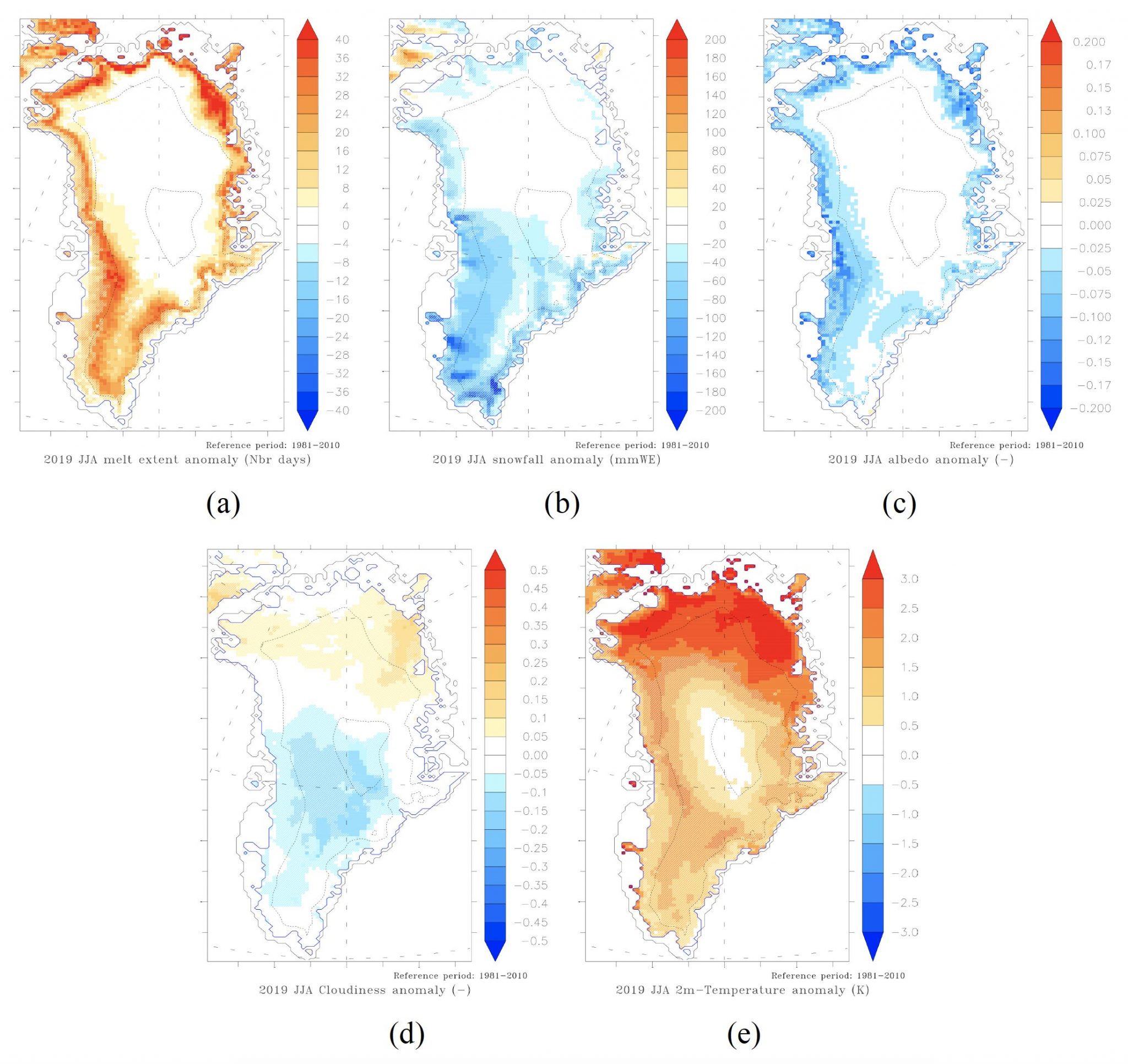 Record Greenland Ice Loss in 2019 Driven by Unusually Clear Skies