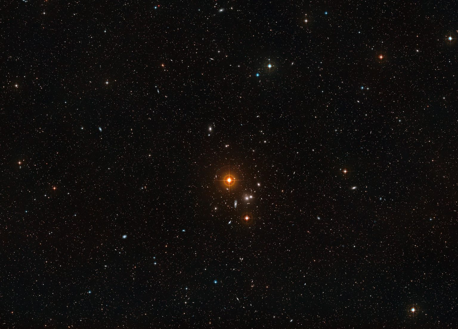 Hubble Image Shows Chance Alignment Between Galaxies