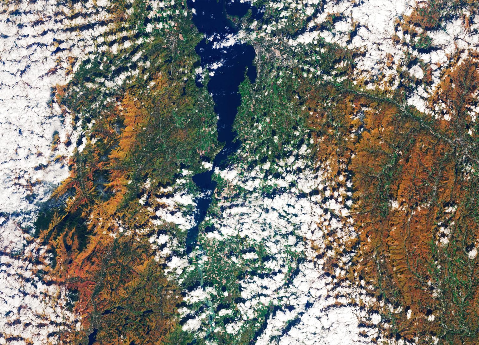 Autumn in the Adirondacks – Vibrant Fall Colors Pop In Satellite Photos