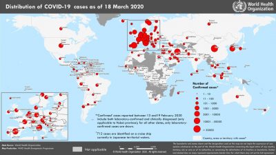 COVID-19 World Map: 191,127 Confirmed Cases; 160 Countries; 7,807 Deaths