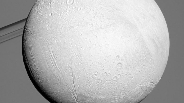 Stunning New View of Saturn’s Moon Enceladus [Explore Interactively]
