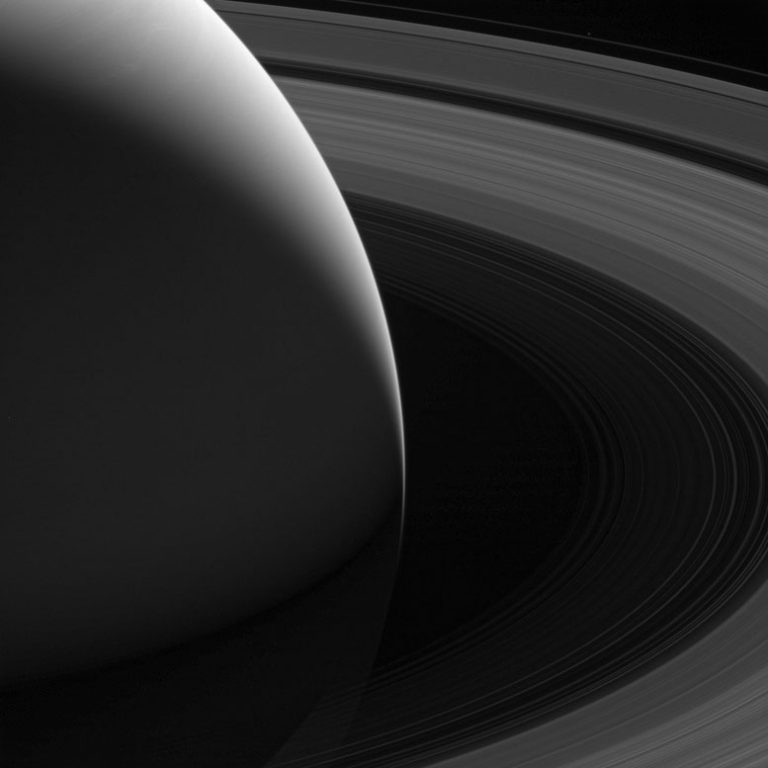 Cassini Image of Saturn's Graceful Lanes of Orbiting Ice