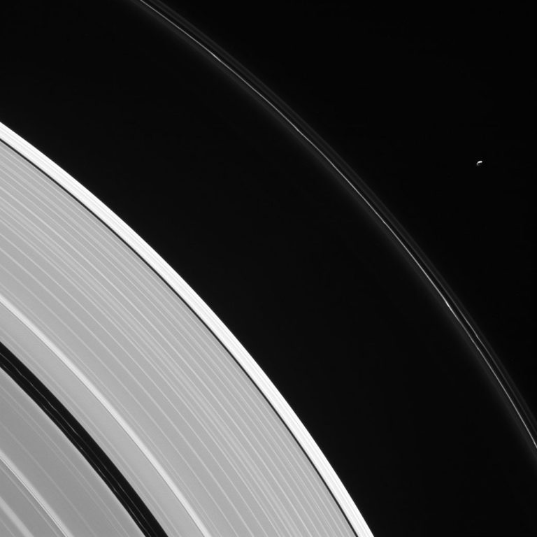 Cassini Views a Lonely Moon of Saturn