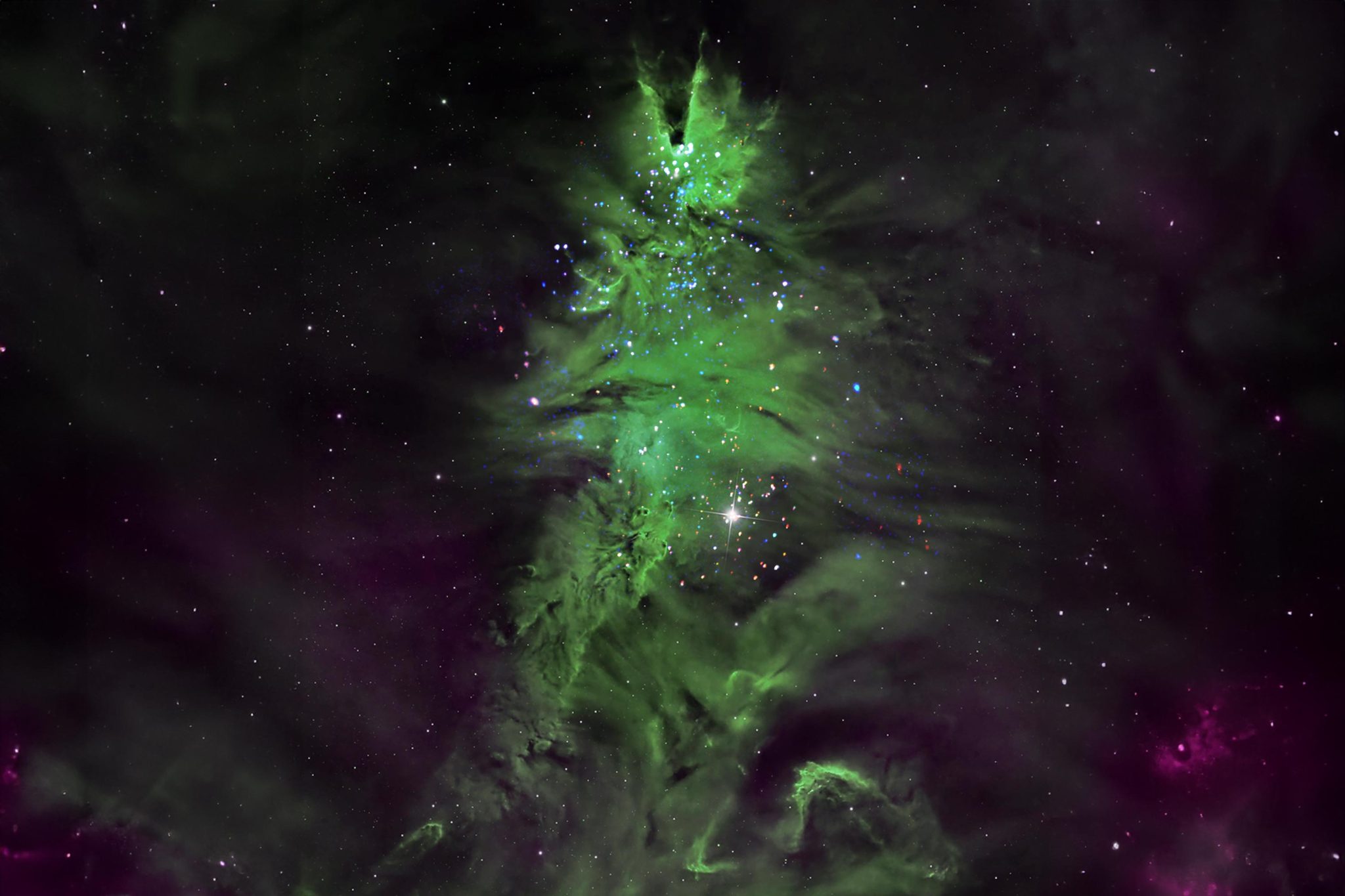 NASA Reveals Cosmic Christmas Tree and Celestial Wreath Illuminating ...