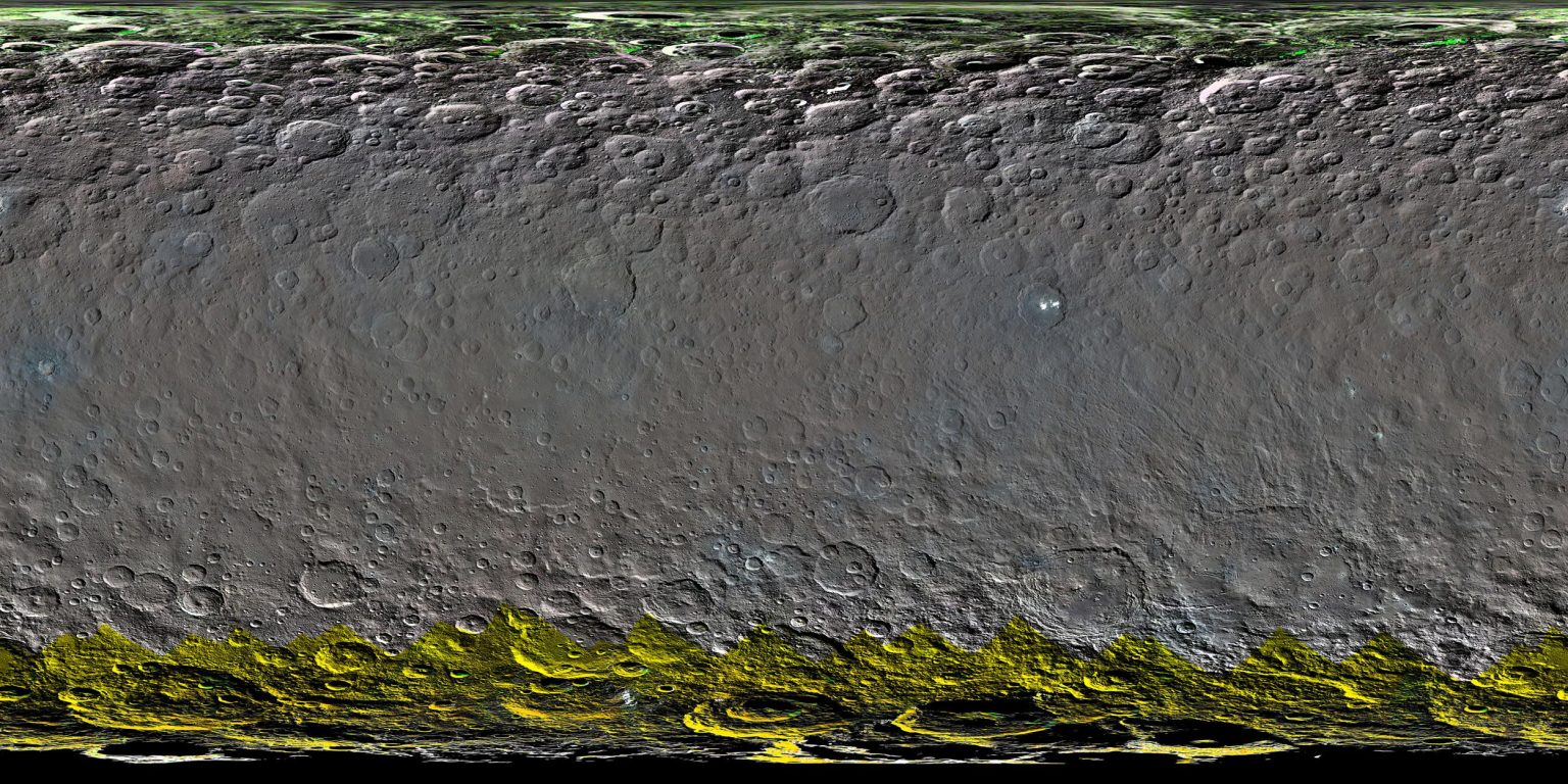 Dawn Spacecraft Reveals Bright Spots and Color Differences on Ceres