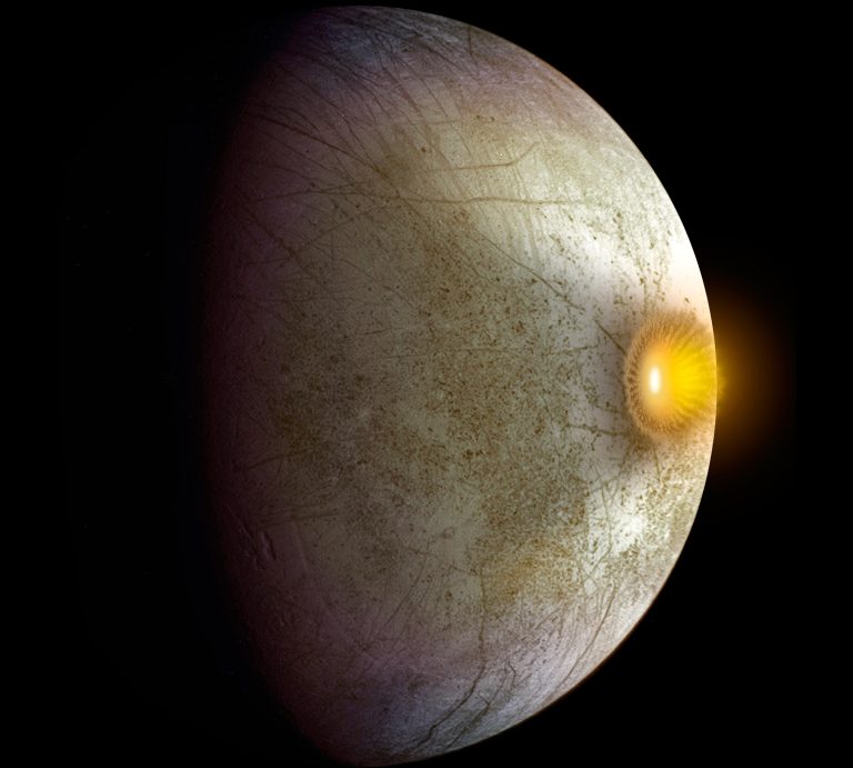 Comet Collisions Could Seed Europa's Ocean With Building Blocks of Life