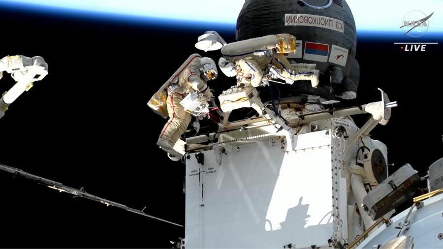 Cosmonauts Finish Spacewalk for Work on Space Station’s Science Module