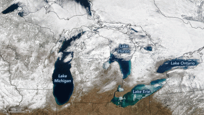 Stunning View of Great Lakes Dressed for Winter Captured by NASA Astronaut
