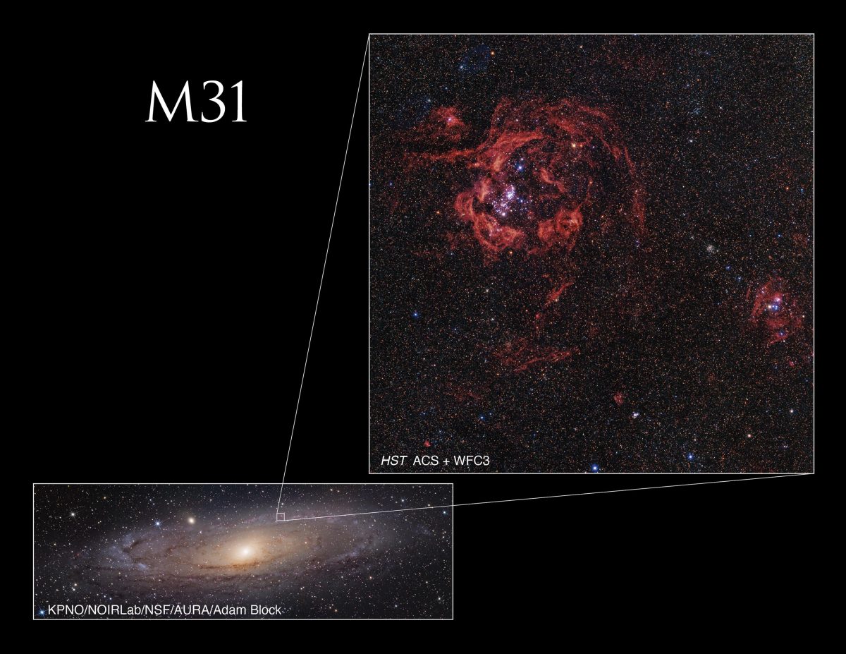 Into the Rosy Depths: Hubble’s Journey Through Andromeda