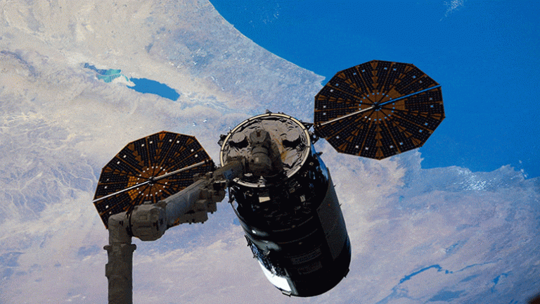 Image of Orbital ATK's Cygnus Resupply Ship Approaching ISS