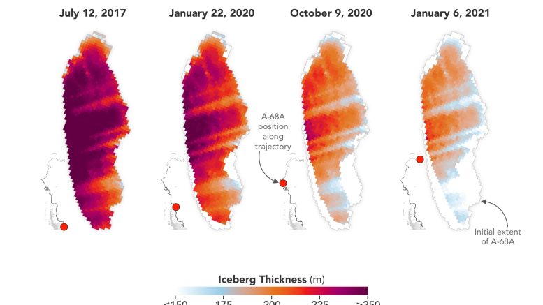 Massive Iceberg on Collision Course With South Georgia