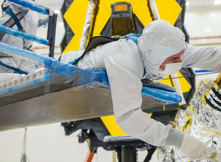 NASA’s Webb Telescope Packs Its Tennis Court-Sized Sunshield for a Million Mile Journey