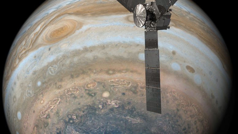 Color-Enhanced Juno Image of a Massive Storm on Jupiter