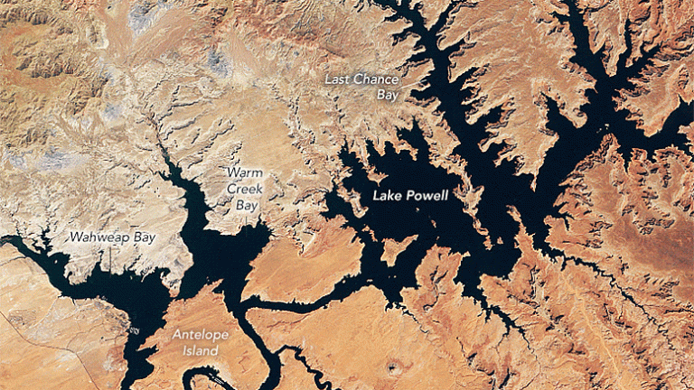Lake Powell Still Shrinking – The Second Largest Reservoir in the US at ...