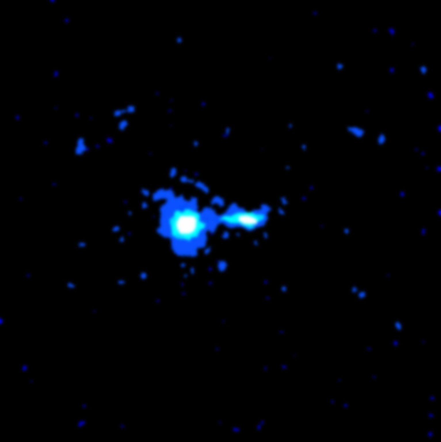 Distant Quasar Ejects 2 Million Light-Year Long Jet of Cosmic Material