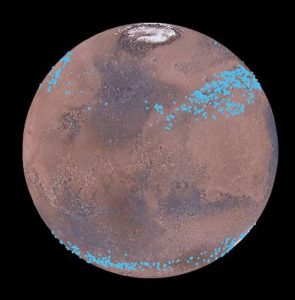 Satellite Observations Reveal Glaciers of Frozen Water on Mars
