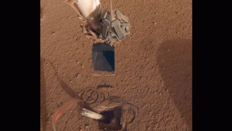At Last! NASA InSight’s “Mole” Is Out of Sight, Below the Surface of Mars