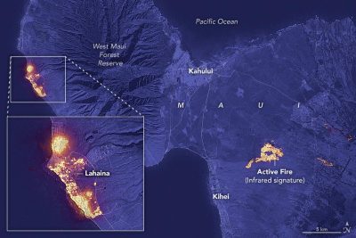 Wildfire Wreaks Havoc in Lahaina, Maui: A Satellite’s View of Devastation