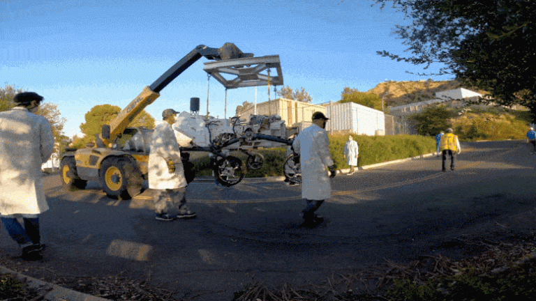 NASA Mars Perseverance Test Rover's First Drive