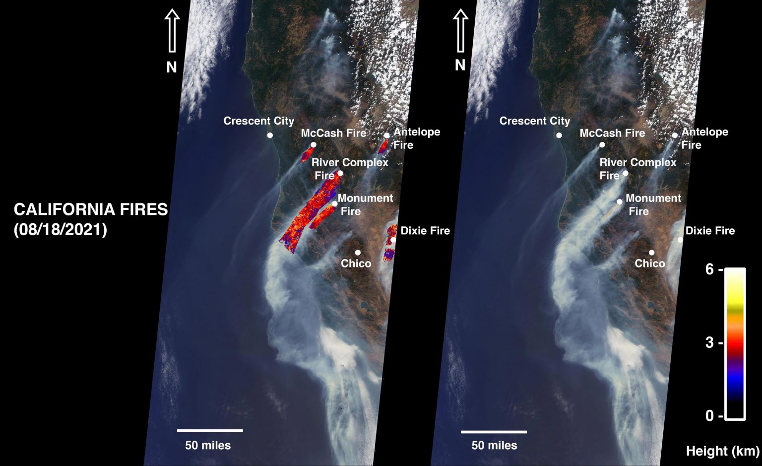 NASA’s MISR Sees California Wildfire Smoke Plumes Traveling Miles Into ...