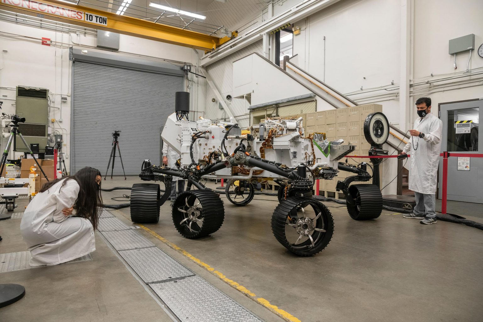 NASA Mars Perseverance Test Rover's First Drive
