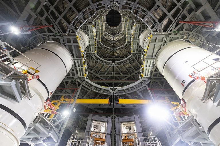 NASA Prepares to Stack Massive Moon Rocket’s Core Stage