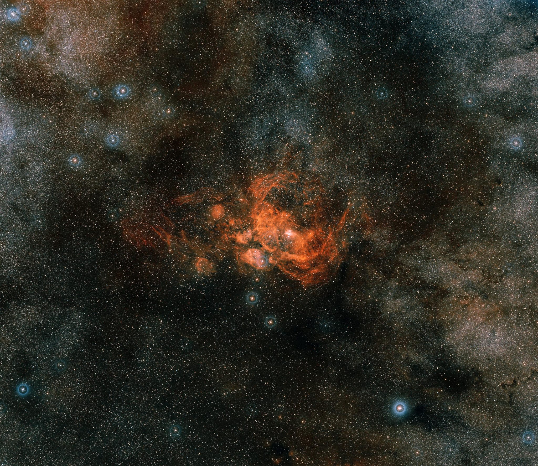 Detailed Images of NGC 6357 From ESO's Very Large Telescope