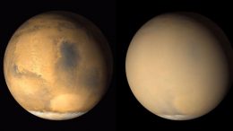 Mars Global Surveyor Observes Textured Dust Storms