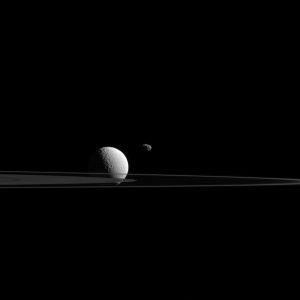 Cassini Spacecraft Image Shows the Difference between Janus and Tethys