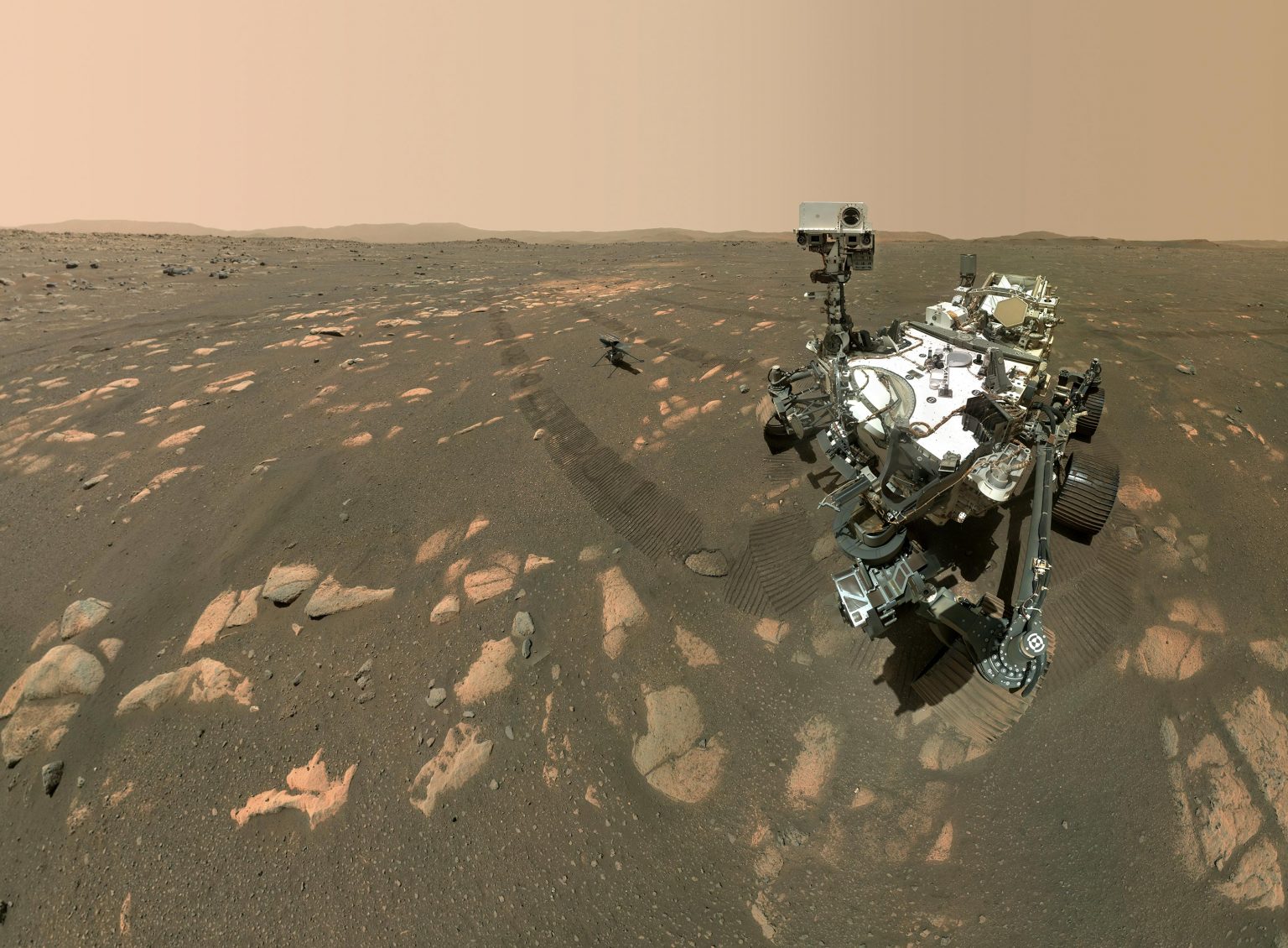 Epic Mars Selfie: NASA’s Perseverance Rover With the Ingenuity Helicopter