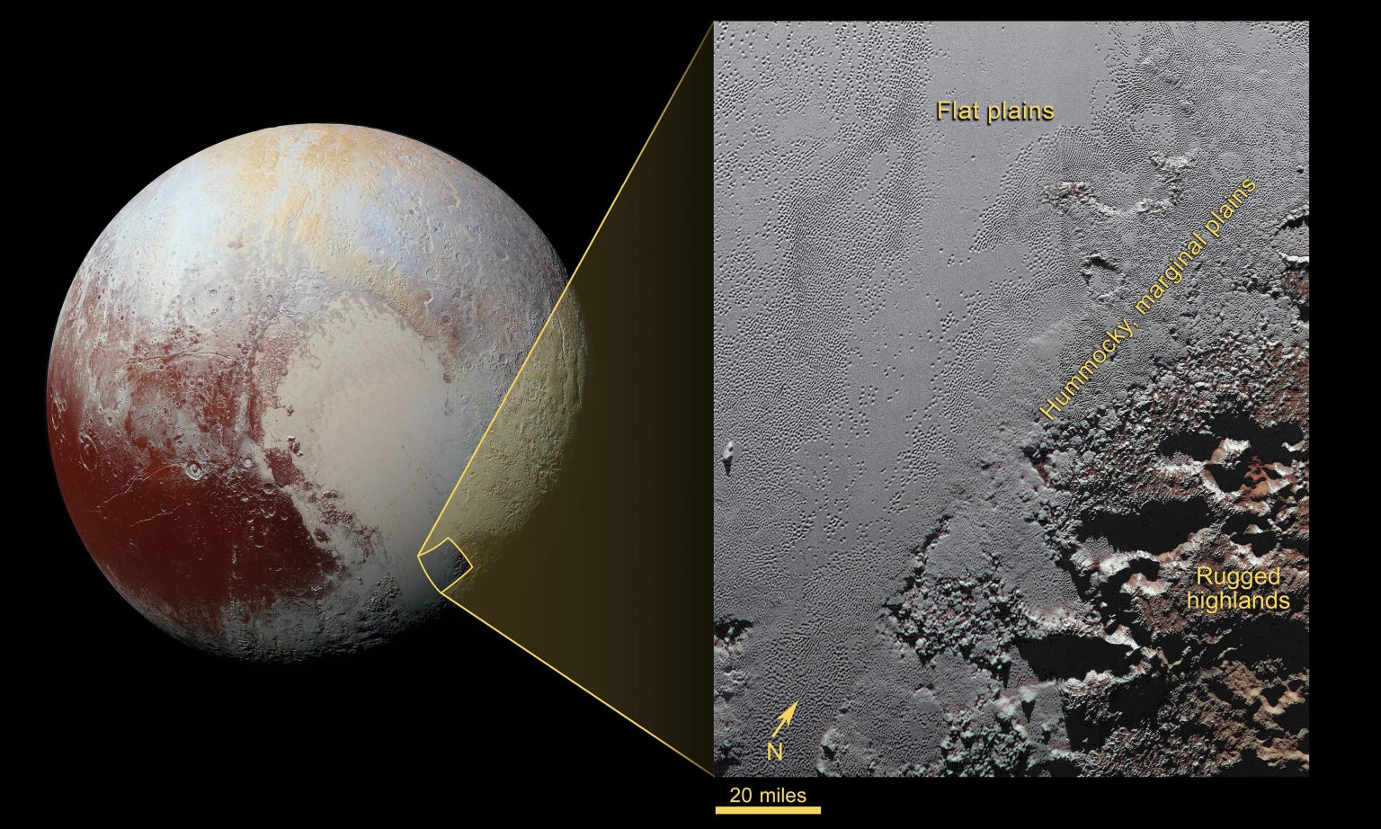 New Horizons Spacecraft Views Jagged Shores of Pluto’s Highlands