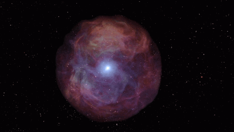 Astronomers Discover Clouds of Glowing Hydrogen Gas around a Red ...