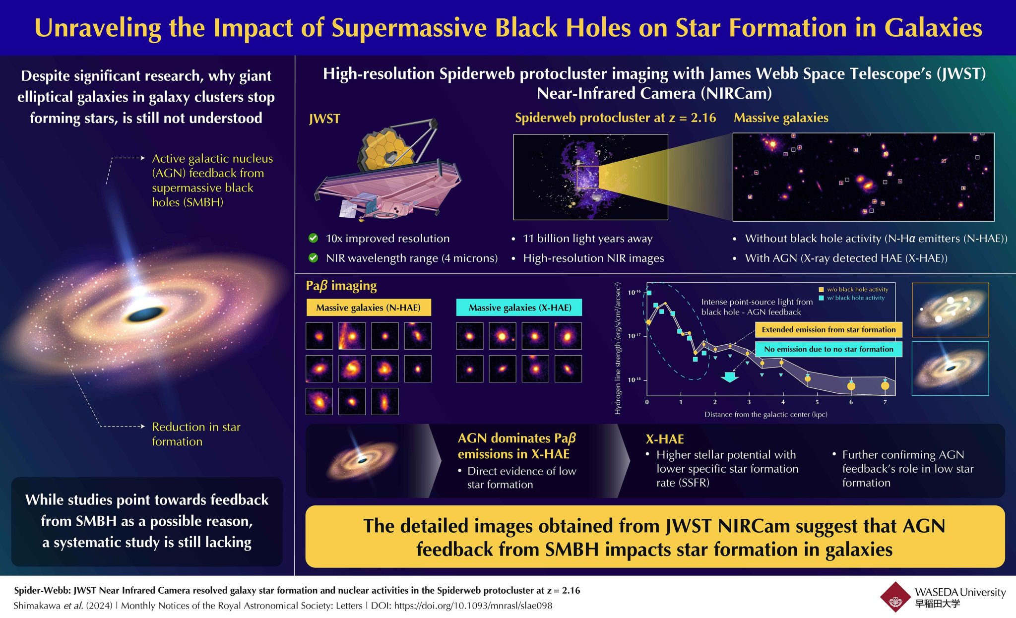 James Webb Reveals How Supermassive Black Holes Sculpt the Universe’s Largest Galaxies