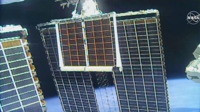 ISS Astronauts Complete First Roll-Out Solar Array Installation During ...