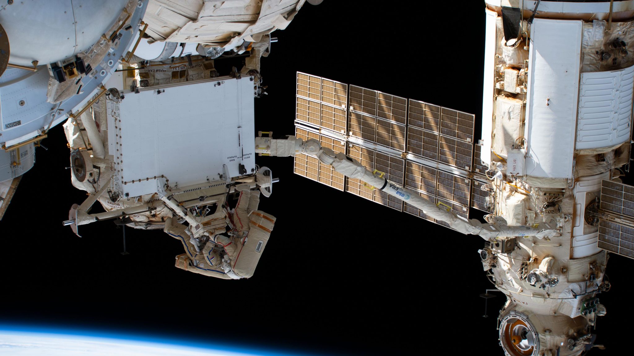 Cosmonauts Successfully Relocate Experiment Airlock in Seven Hour Spacewalk