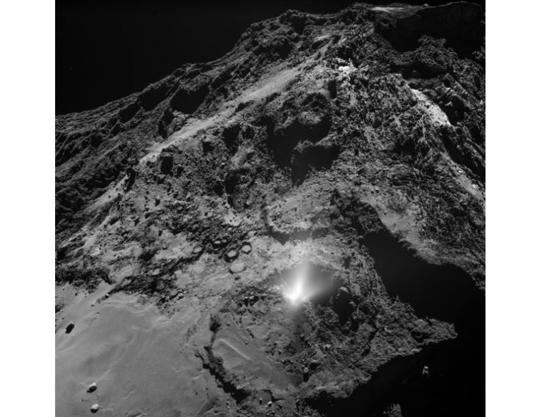 Rosetta Spacecraft Records Eruption of Jets of Dust on Comet 67P