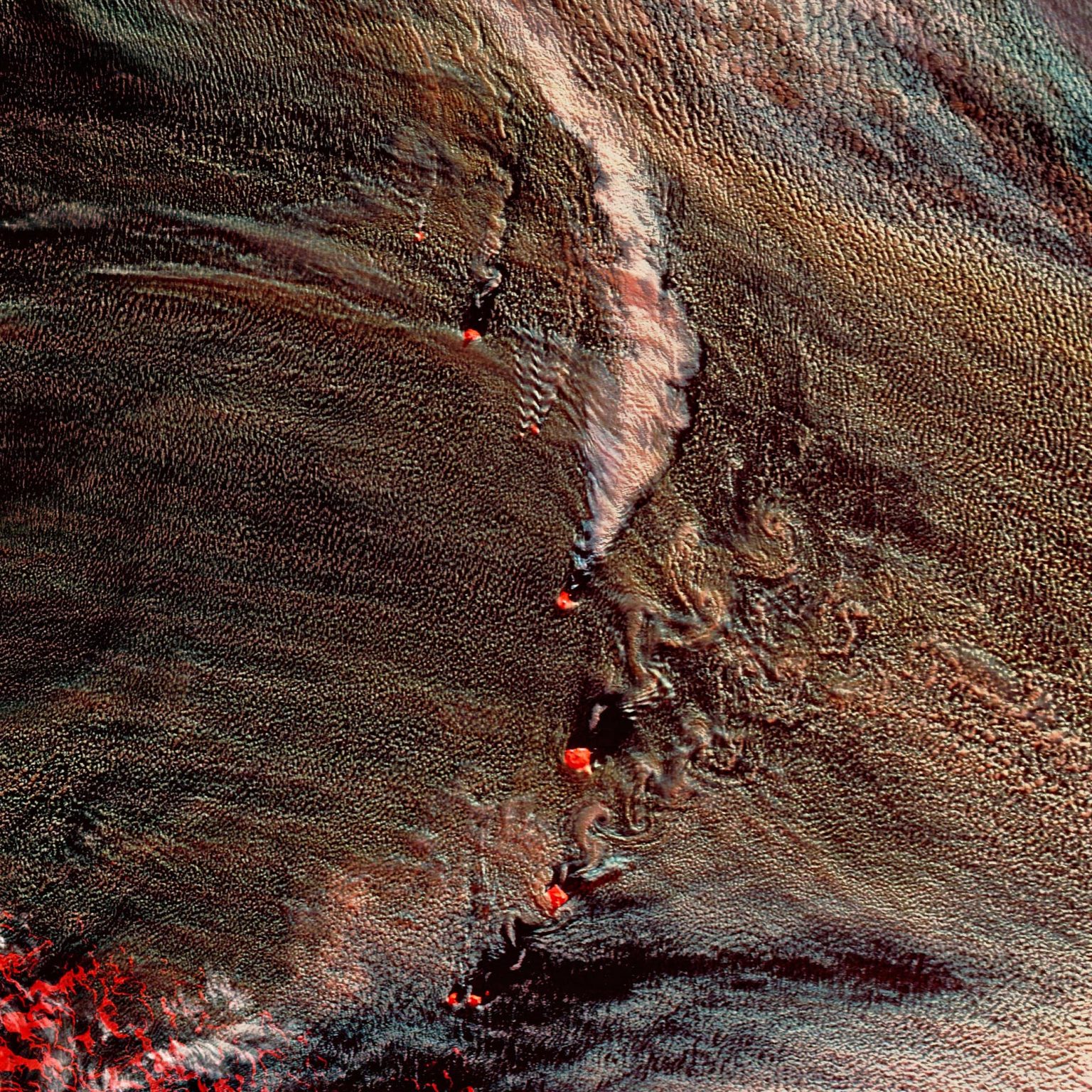 Unusual “Volcano Track” Clouds Investigated