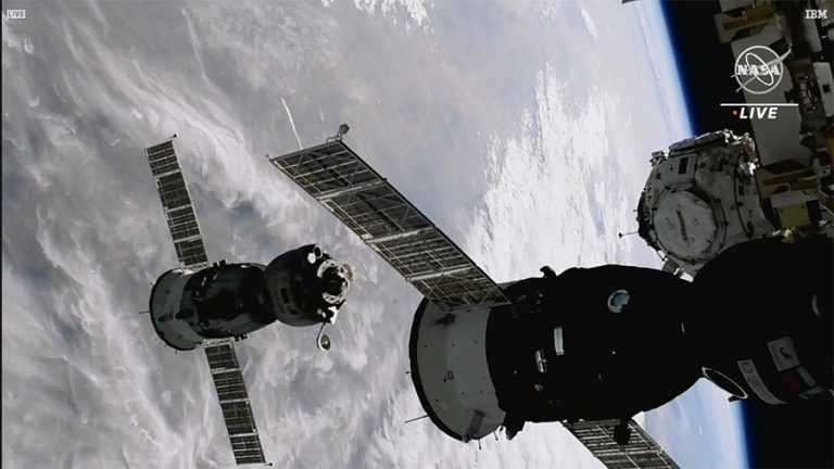 Russian Cosmonauts Undock From Space Station and Return to Earth