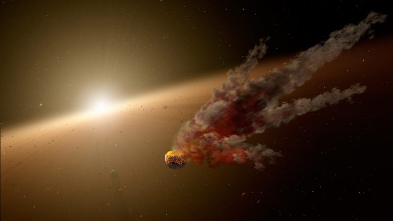 Spitzer Space Telescope Views Collision Between Large Asteroids