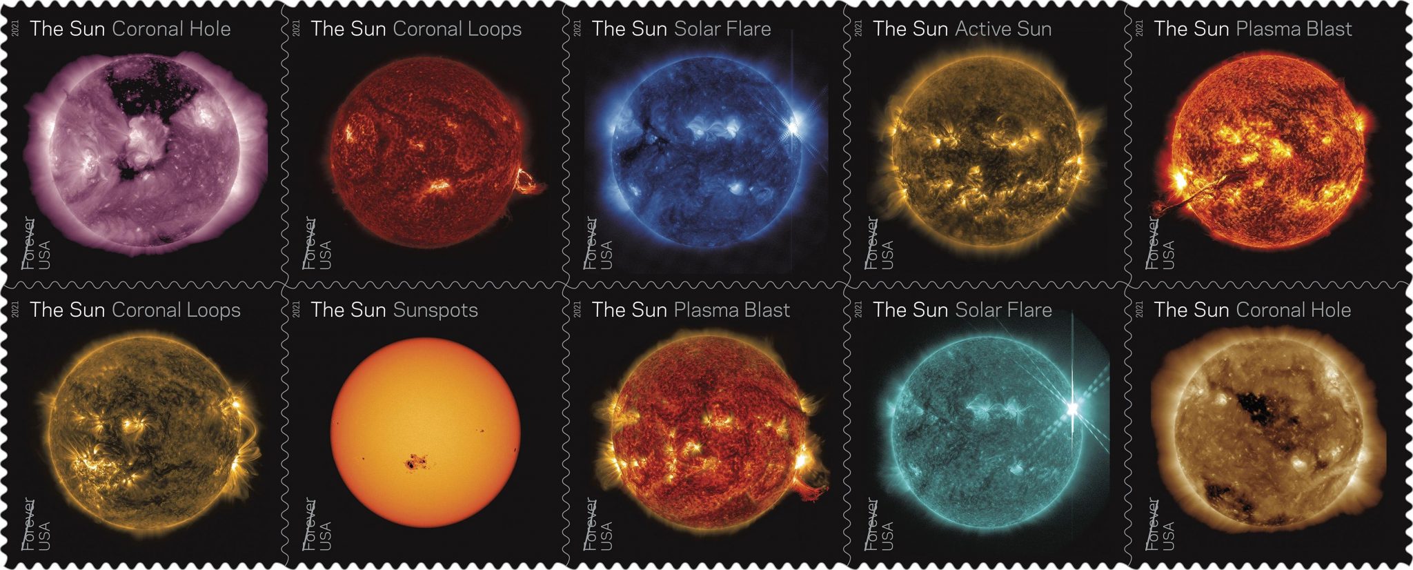 Gorgeous New Sun Science Stamps Highlight a Decade of Sun-Watching From ...