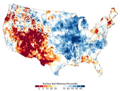 NASA Data Shows a Third of the U.S. Faces Drought