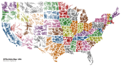 The Fractal Dimension of the US ZIP Code System: 1.78!