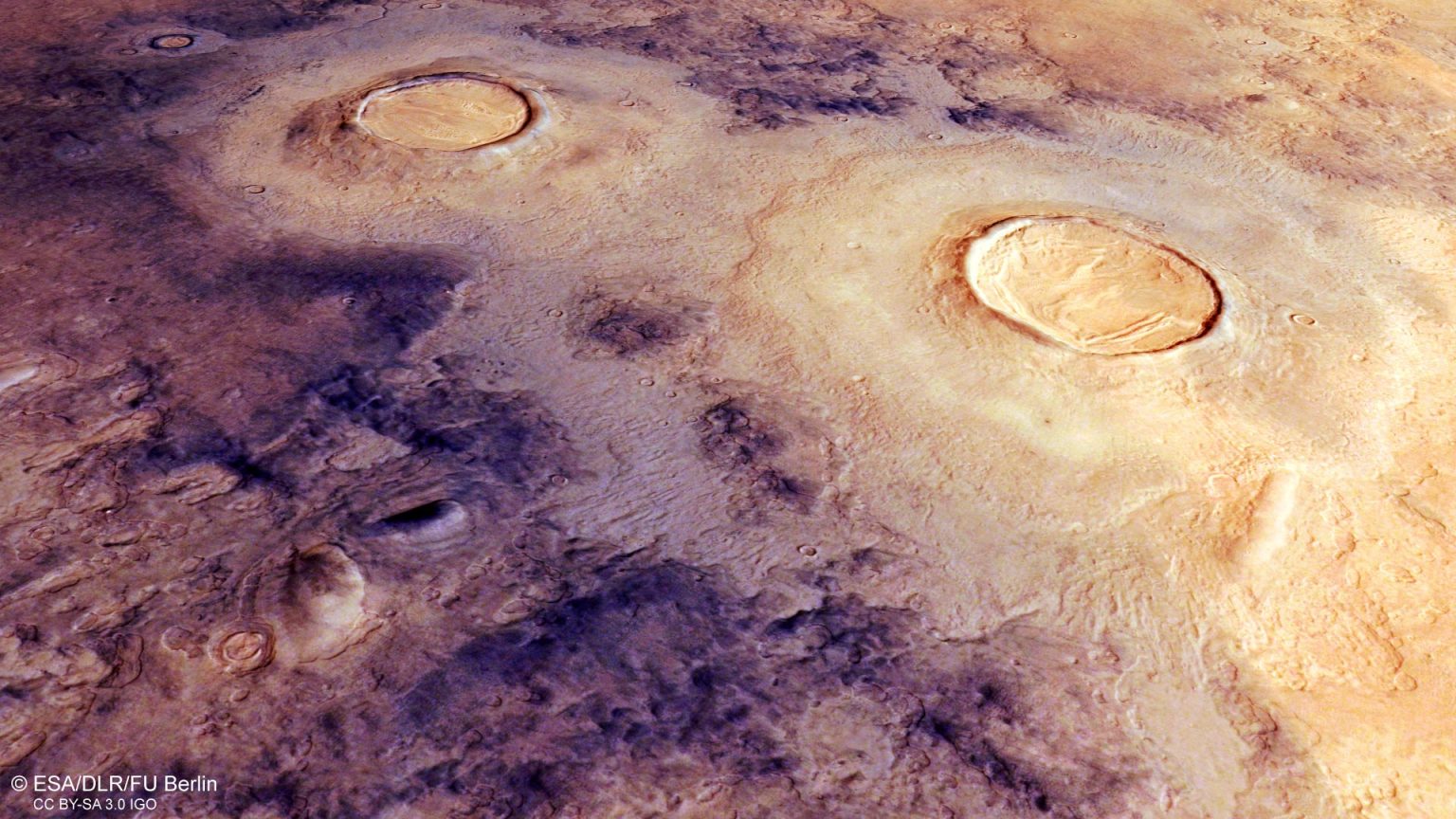 New ESA Image of Craters within the Hellas Basin on Mars