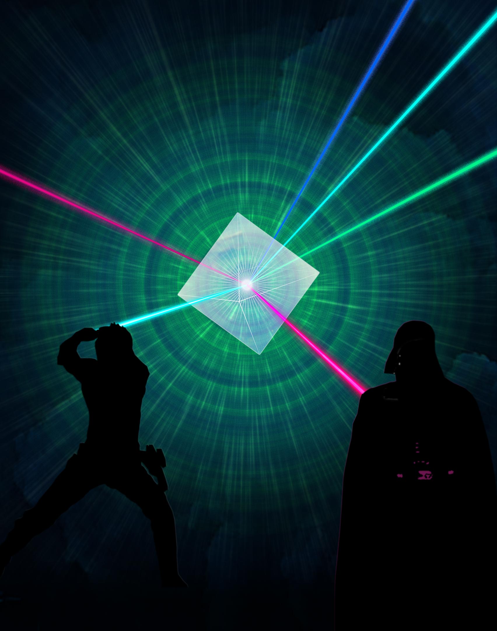 Wave Mixing Laser And X Ray Beams Techno Blender
