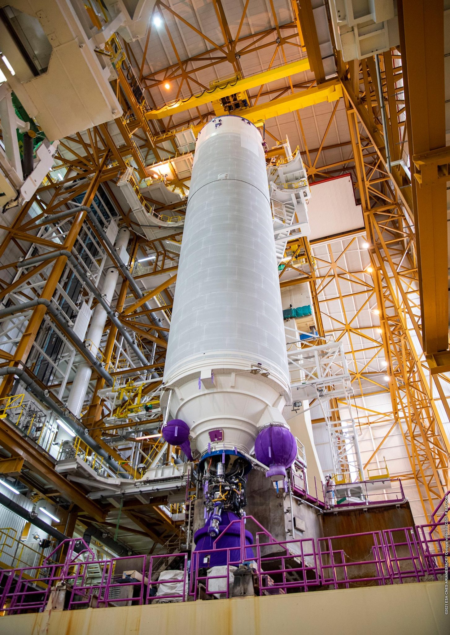 Webb Space Telescope’s Ariane 5 Rocket Core Stage Ready