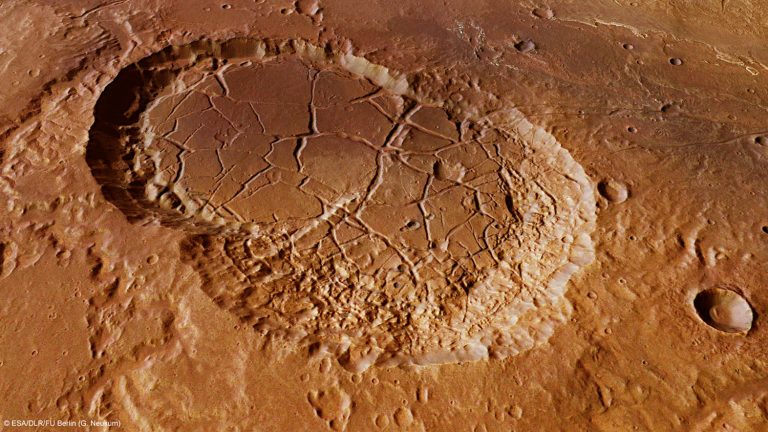 New ESA Image of Craters within the Hellas Basin on Mars